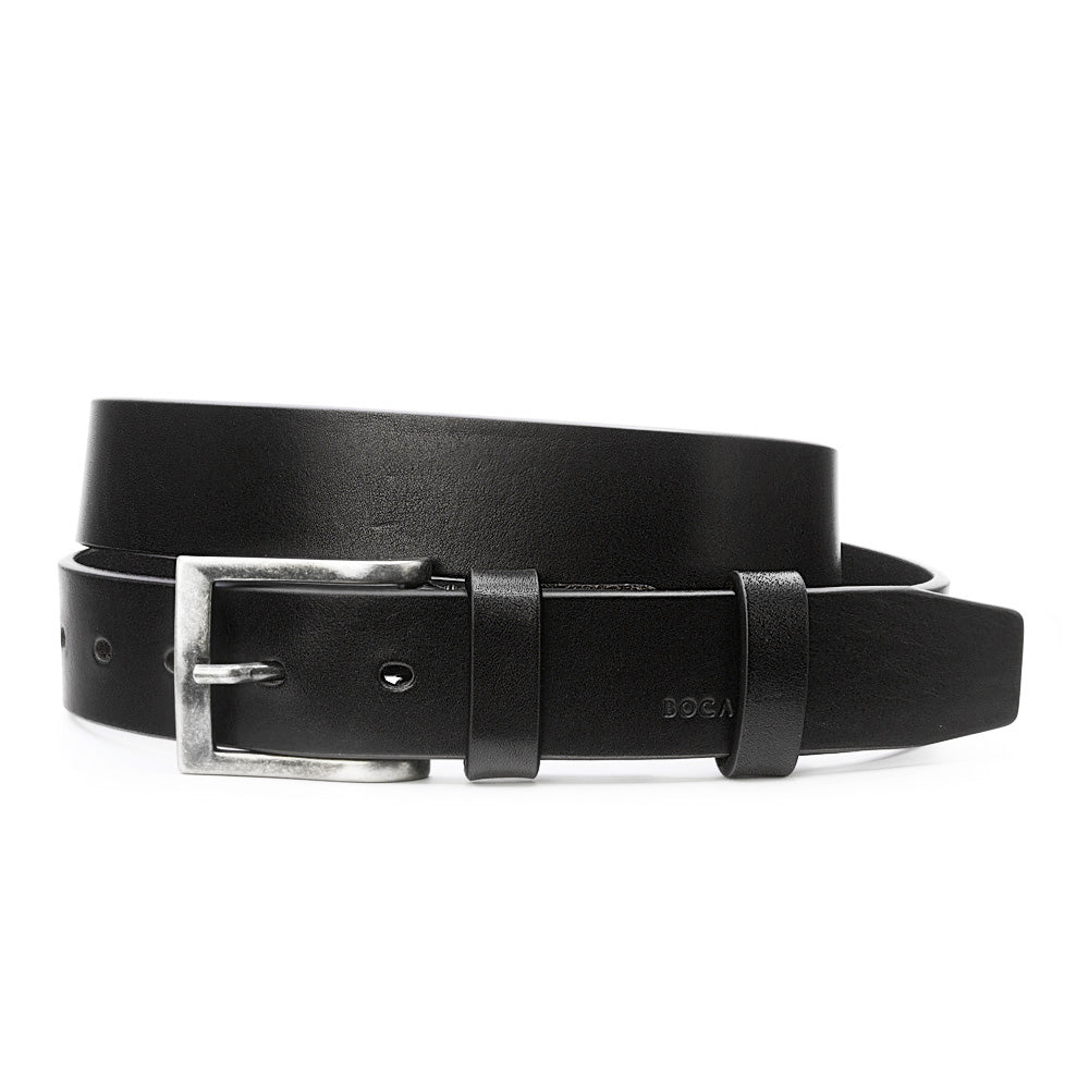 Black Italian Leather belt, Casual Model | Bocane